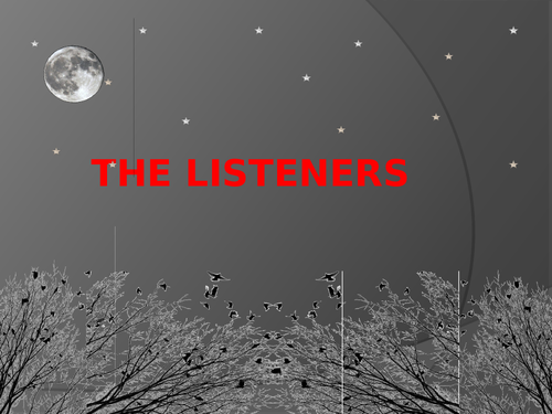 Poetry Lesson The Listeners Walter De La Mare | Teaching Resources