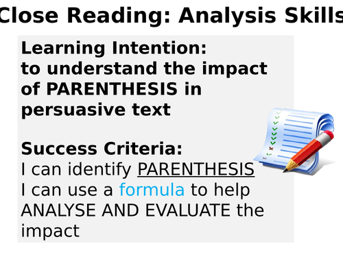 Higher RUAE - Parenthesis | Teaching Resources