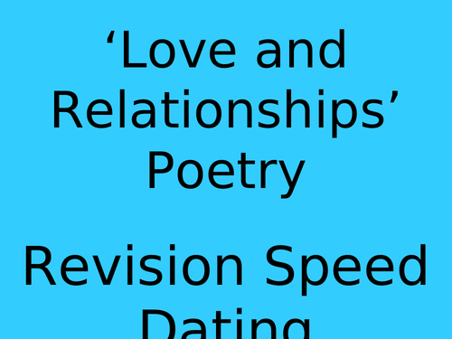 AQA Love and Relationships - Revision Speed Dating | Teaching Resources