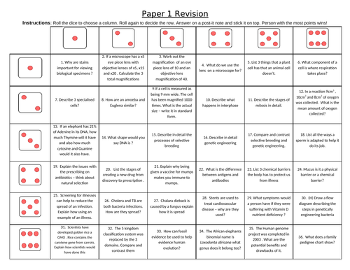 Paper 1 combined science revision edexcel | Teaching Resources