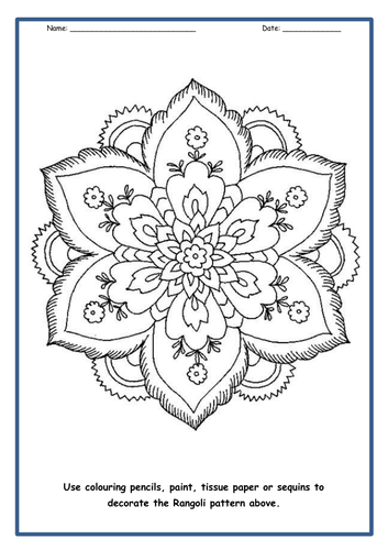 Indian Rangoli Patterns - PowerPoint and 7 Worksheets | Teaching Resources