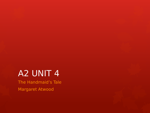 A level Lit Introduction to The Handmaid's Tale | Teaching Resources