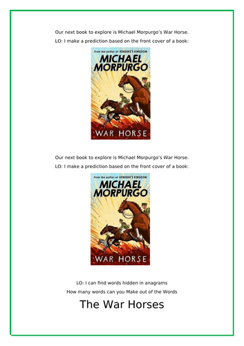 War Horse by Michael Morpurgo | Teaching Resources