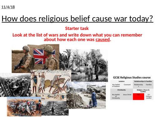 How religion causes war - GCSE AQA Spec A Religious Studies RE RS ...