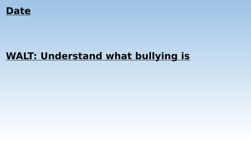 Anti-bullying Lesson (1 of 6) | Teaching Resources