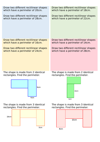 Year 4 - Perimeter of rectilinear shapes | Teaching Resources Year 4 - Perimeter of rectilinear shapes | Teaching Resources