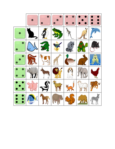 Animals Dice Game | Teaching Resources
