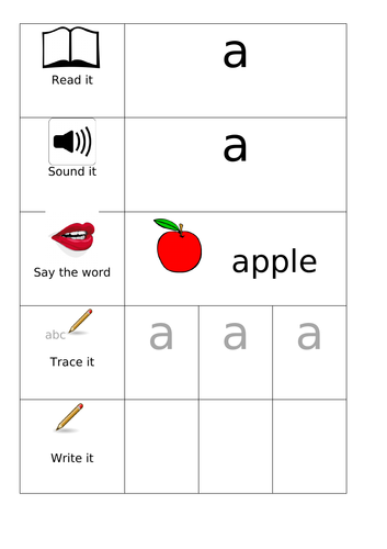 Alphabet-word task. Set1. Printed. (SEN/TEACCH) | Teaching Resources