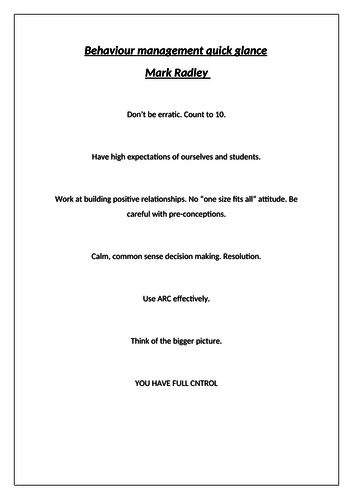 Behaviour management guidance - in class | Teaching Resources