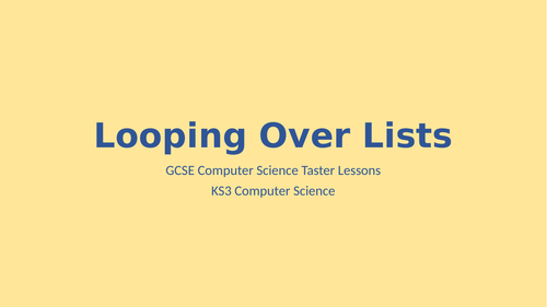 Python Programming - looping over lists | Teaching Resources Python Programming - looping over lists | Teaching Resources