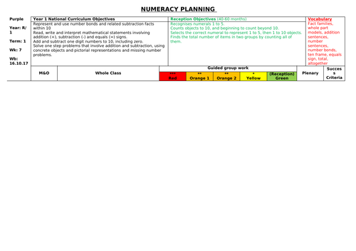 Reception / Year 1 White Rose numeracy planning and resources - Autumn ...