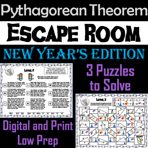 Pythagorean Theorem Game: Geometry Escape Room New Year's Math Activity ... Pythagorean Theorem Game: Geometry Escape Room New Year's Math Activity ...