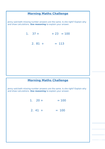 Morning maths challenges to show mastery deeper thinking disprove ...