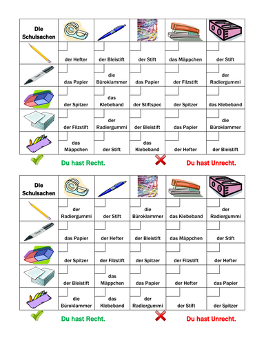 Primary German resources: school subjects