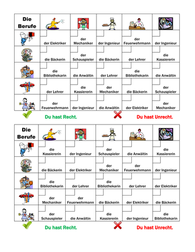 Berufe (Professions in German) Grid Vocabulary Activity | Teaching ... Berufe (Professions in German) Grid Vocabulary Activity | Teaching ...
