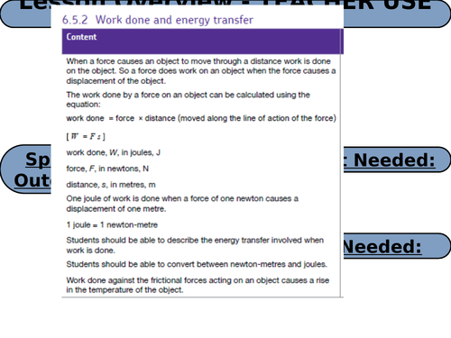 GCSE P5 Work done | Teaching Resources