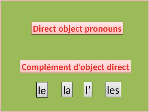 Direct object pronouns | Teaching Resources