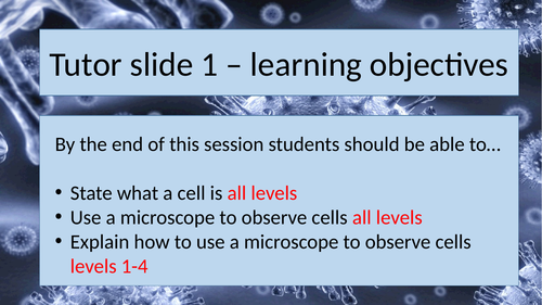 Observing cells AQA Activate 8.2.1 KS3 year 7 ( introduction ...