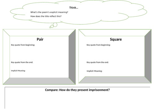 Think, Pair, Square Sheet | Teaching Resources