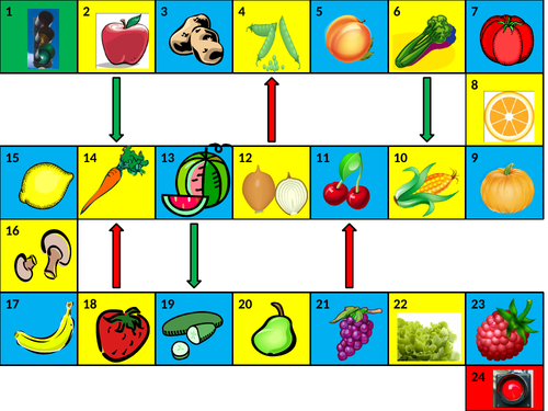 Fruits and Vegetables Game Board PowerPoint | Teaching Resources
