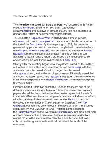 Peterloo using sources | Teaching Resources