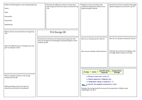 Revision Mat: Activate 2 - Energy | Teaching Resources