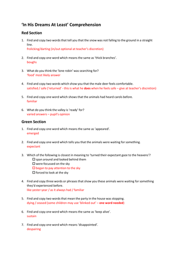 Year 6 Christmas Text with Comprehension and Lesson Ideas | Teaching ...