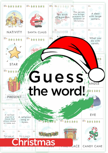 Christmas! Guess the word -card game | Teaching Resources