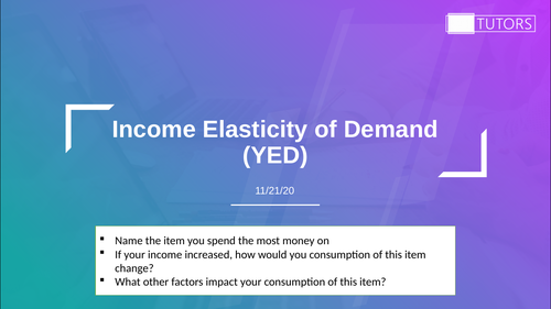 Income Elasticity of Demand (YED) | Teaching Resources
