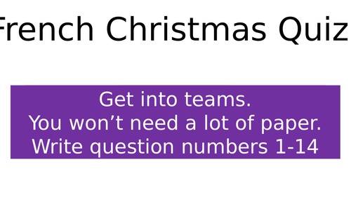 French Christmas Quiz | Teaching Resources