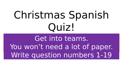 Spanish Christmas Quiz | Teaching Resources