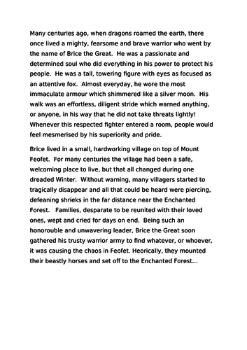 Beowulf inspired FantasyStory / Quest Story | Teaching Resources