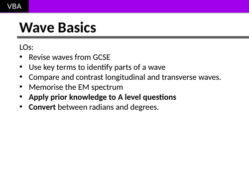 AS Physics Waves Basics | Teaching Resources