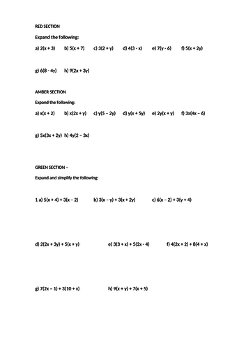 Expanding Brackets | Teaching Resources