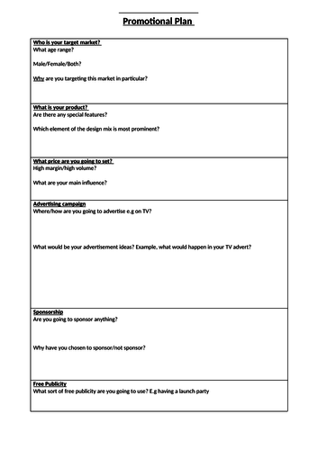 GCSE Business 9-1 Promotional Methods | Teaching Resources