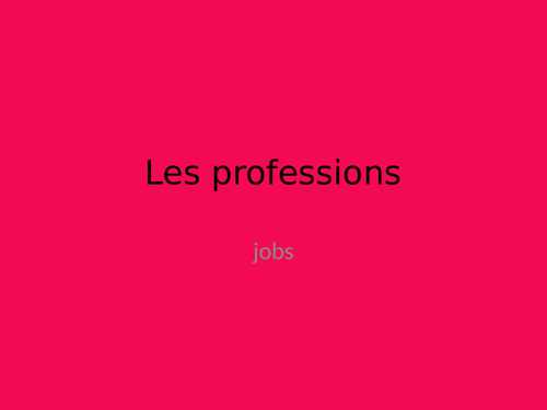 Les professions | Teaching Resources