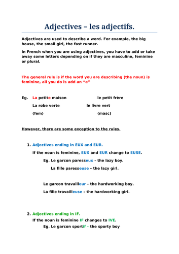 Complete Adjective Pack | Teaching Resources