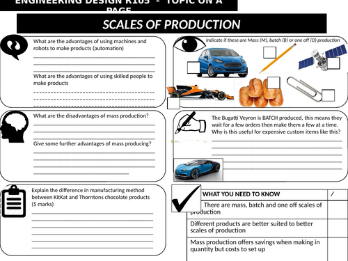 CAMNAT Engineering Design: R105 Boxed Learning: SCALES OF PRODUCTION ...