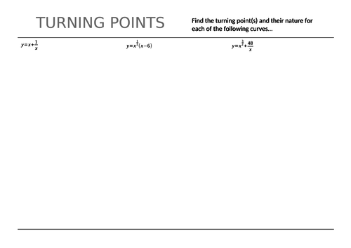 Polynomial Turning Points | Teaching Resources Polynomial Turning Points | Teaching Resources