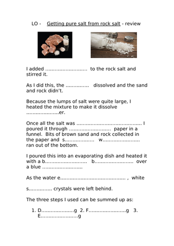 Rock salt review | Teaching Resources