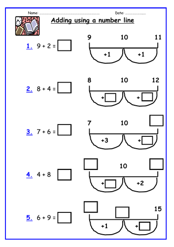 KS1 Addition: Adding using a number line (bridging 10 only) | Teaching ...