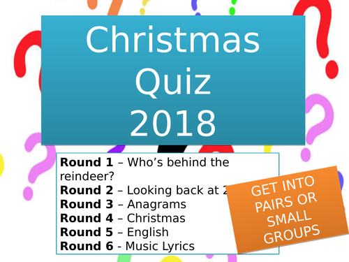 2018 Christmas Quiz | Teaching Resources 2018 Christmas Quiz | Teaching Resources