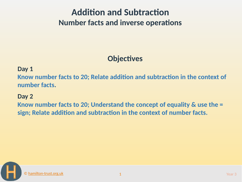 Teaching Presentation: Number facts and inverse operations (Year 3 ...