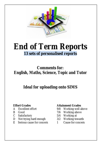 Years 1, 2 or 3 'Personalised' End of Term Reports - ideal for ...