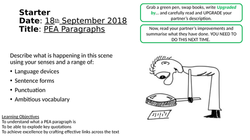 PEA paragraph support | Teaching Resources