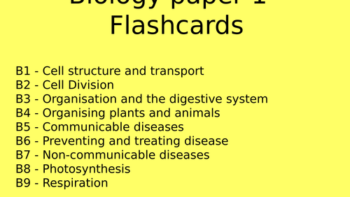 AQA Combined Science Biology Paper 1 Flashcards | Teaching Resources AQA Combined Science Biology Paper 1 Flashcards | Teaching Resources