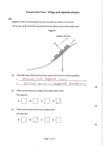GCSE Physics Revision - Forces and F=ma | Teaching Resources