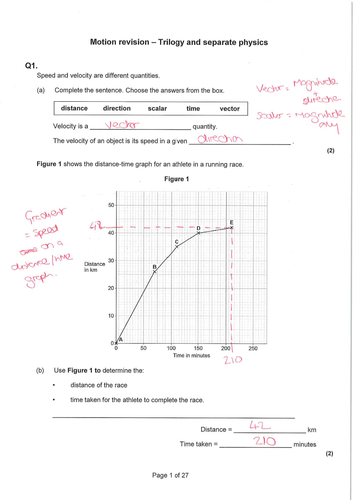 GCSE Physics Revision - Motion | Teaching Resources