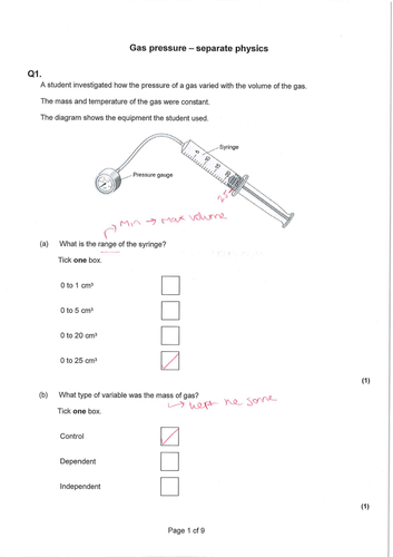 GCSE Physics Revision - Gas pressure | Teaching Resources