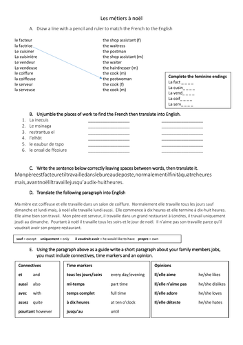 Jobs Christmas cover work | Teaching Resources